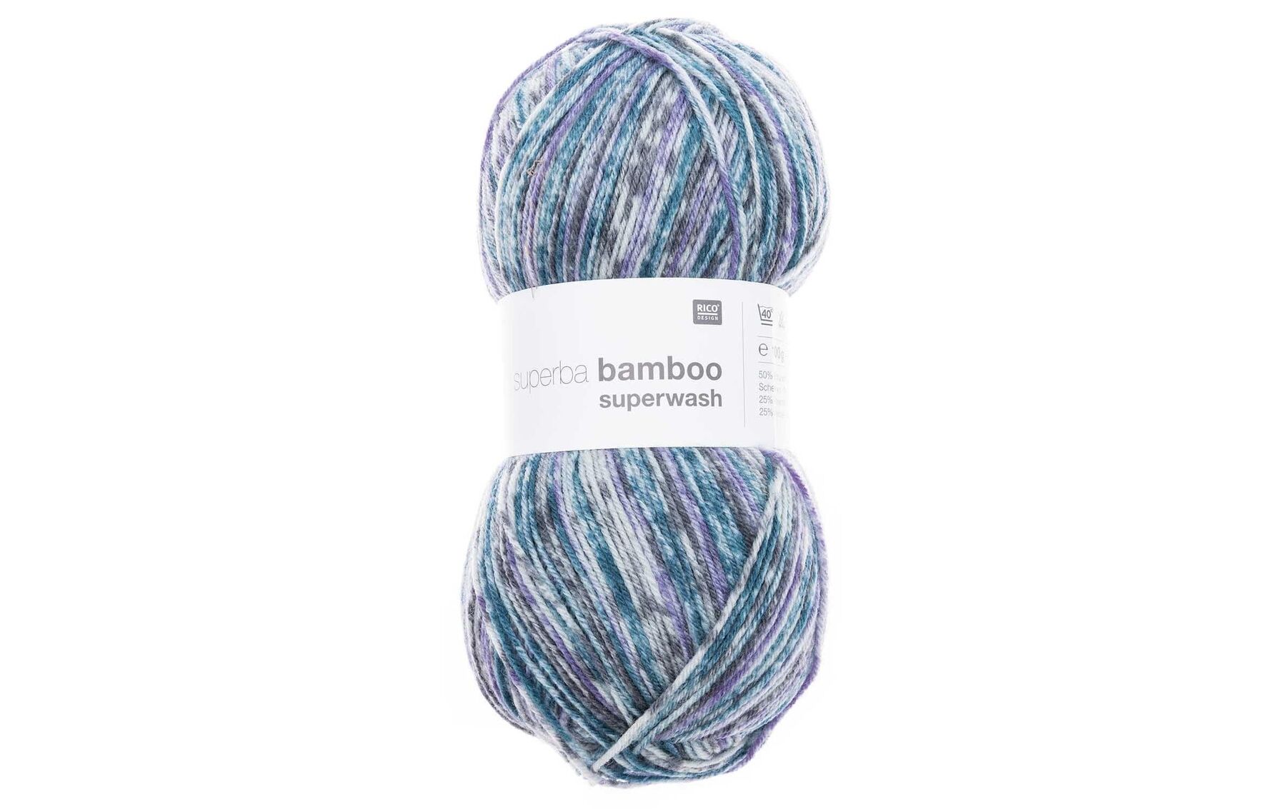 Rico Design Wolle Bamboo für Socken 4-fädig, 100 g, Grau; Blau | 1-stop ...