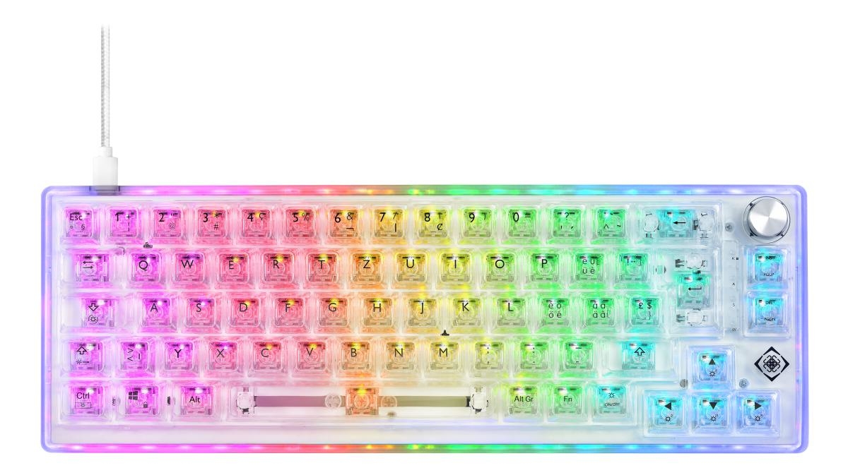 DELTACO TKL Gaming Keyboard mech GAM-160-T-CH transparent RGB CH-Layout ...