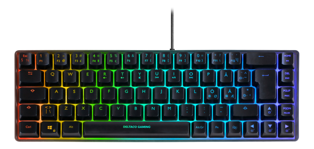 DELTACO TKL Gaming Keyboard membrane GAM-158-CH RGB CH-Layout | DELTACO ...