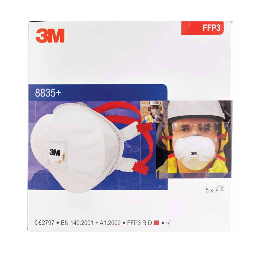 3M 8835+ Atemschutzmaske FFP3 mit Ausatemventil - 1 Box à 5 Masken | 1 ...